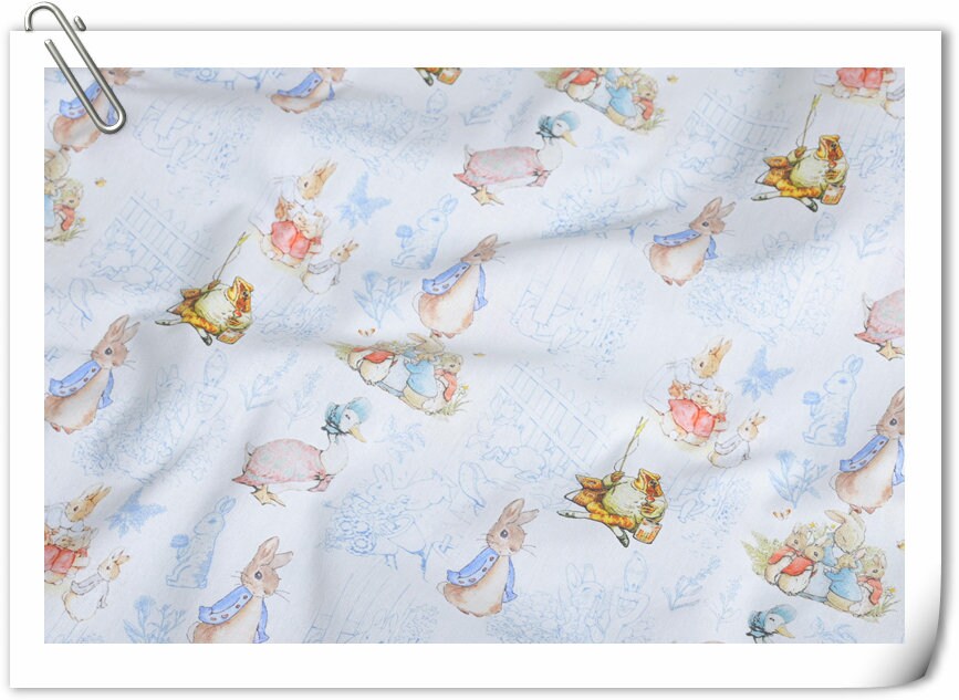 Peter Rabbit Fabric Cute Bunny Fabric 100% Cotton Fabric - Etsy