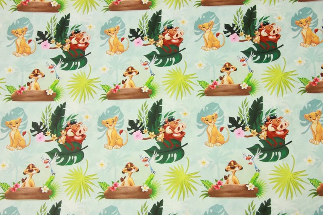Lion King Fabric Lion Simba Mufasa Anime Cartoon Cotton Fabric - Etsy ...