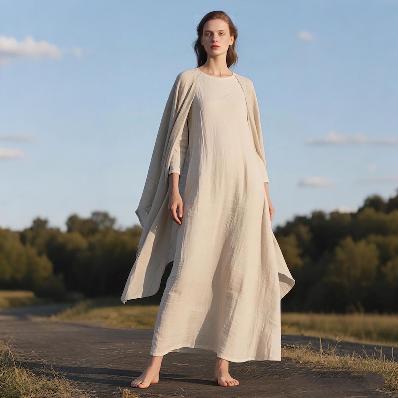 Flowy Cape Sleeve Dress - Etsy