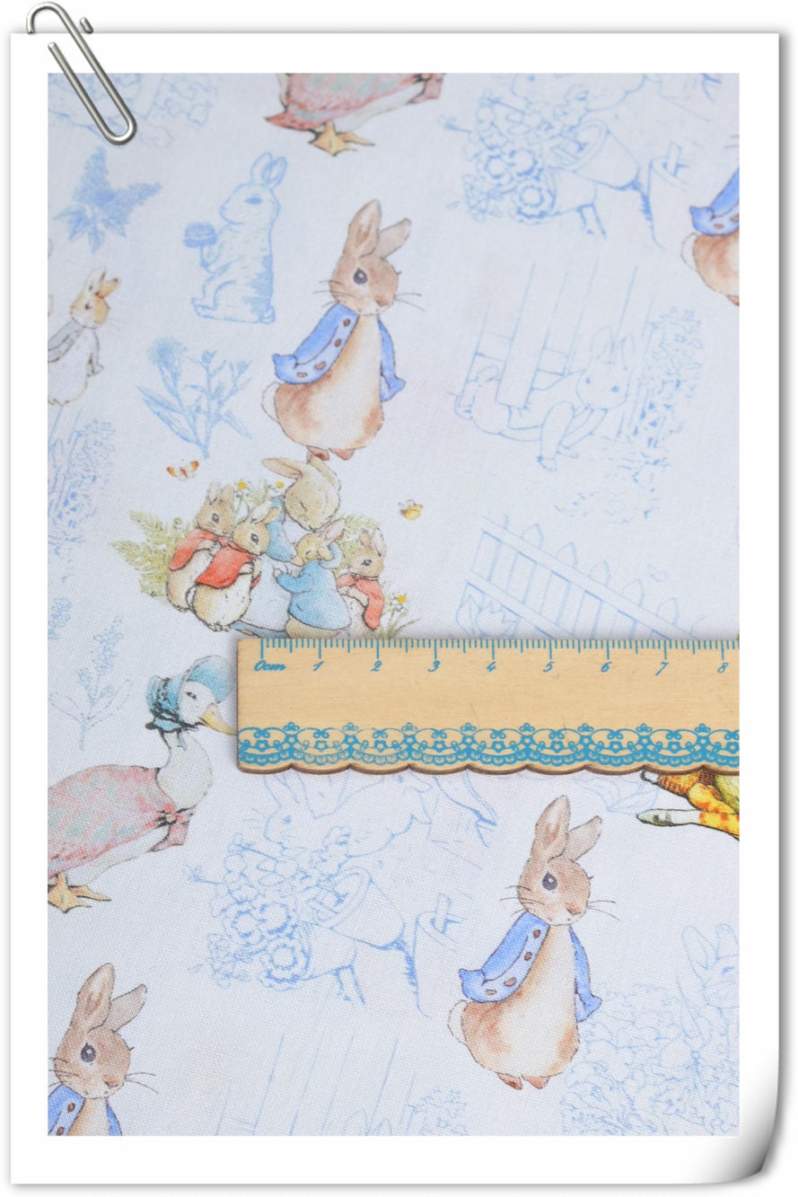 Peter Rabbit Fabric Cute Bunny Fabric 100% Cotton Fabric - Etsy