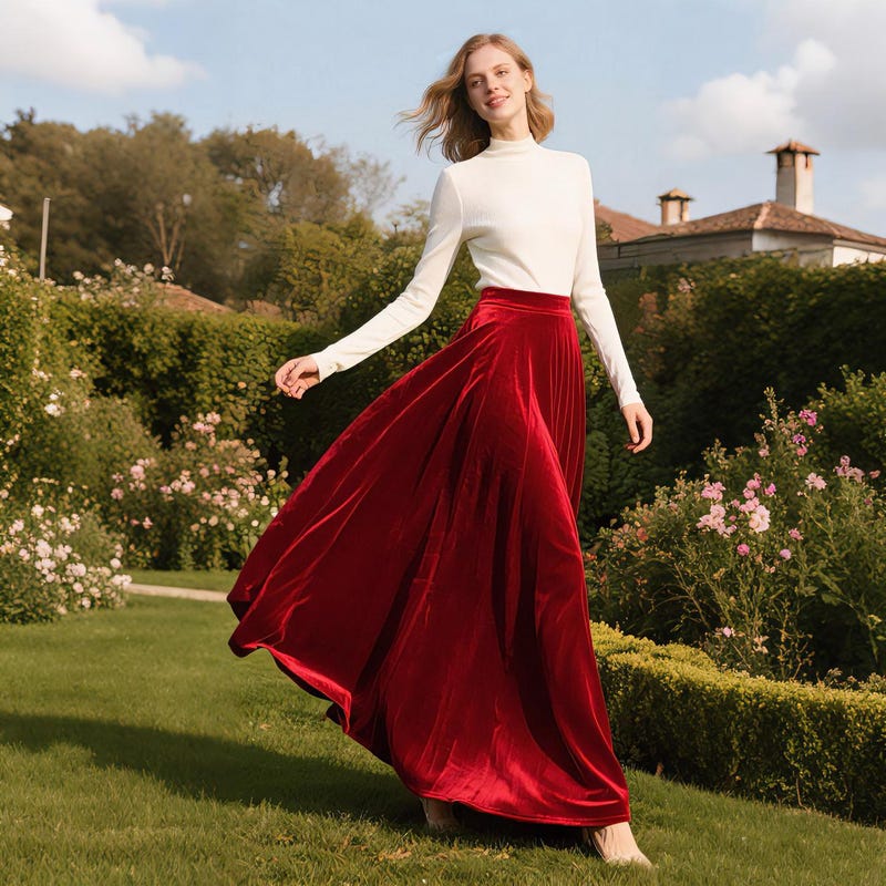 Velvet Maxi Skirt a Line - Etsy