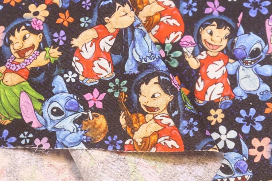 Stitch Fabric Blue Koala Lilo and Stitch Anime Cartoon Cotton | Etsy UK