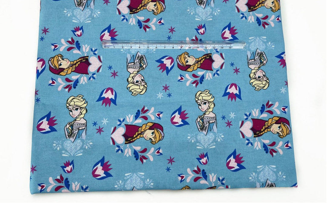 Frozen Fabric Elsa Anna Fabric Snow Queen Anime Cartoon Cotton Fabric ...