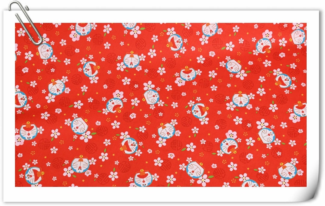 Doraemon Fabric Pokonyan Cat Fabric 100% Cotton Fabric Anime Cartoon ...