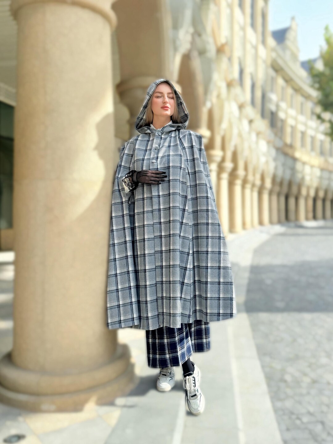 Wool Cape Coat, Plus Size Wool Cape Coat, Autumn Winter Wool Coat ...