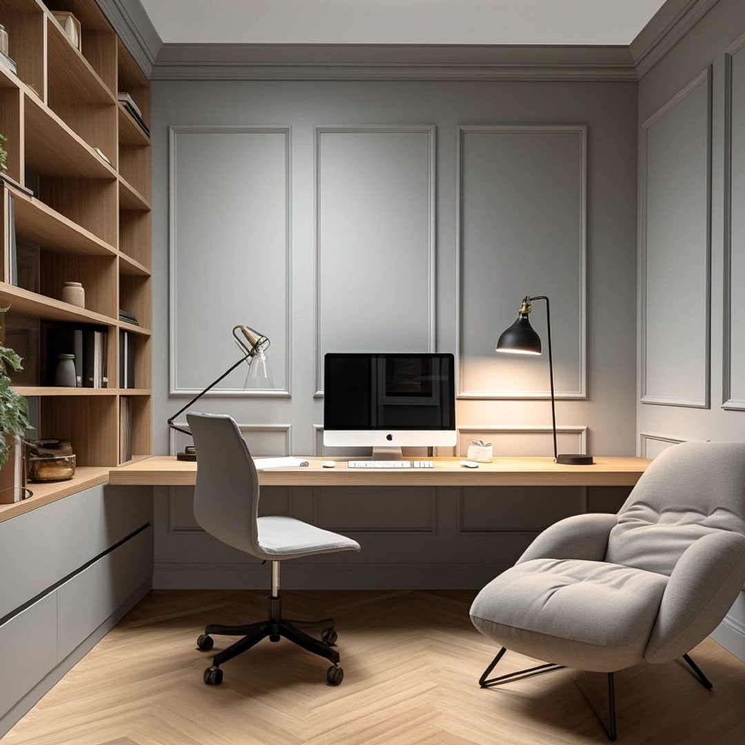 Wall Molding Kit - DIY Accent Wall Kit - Office Wainscoting Panels - 3 ...