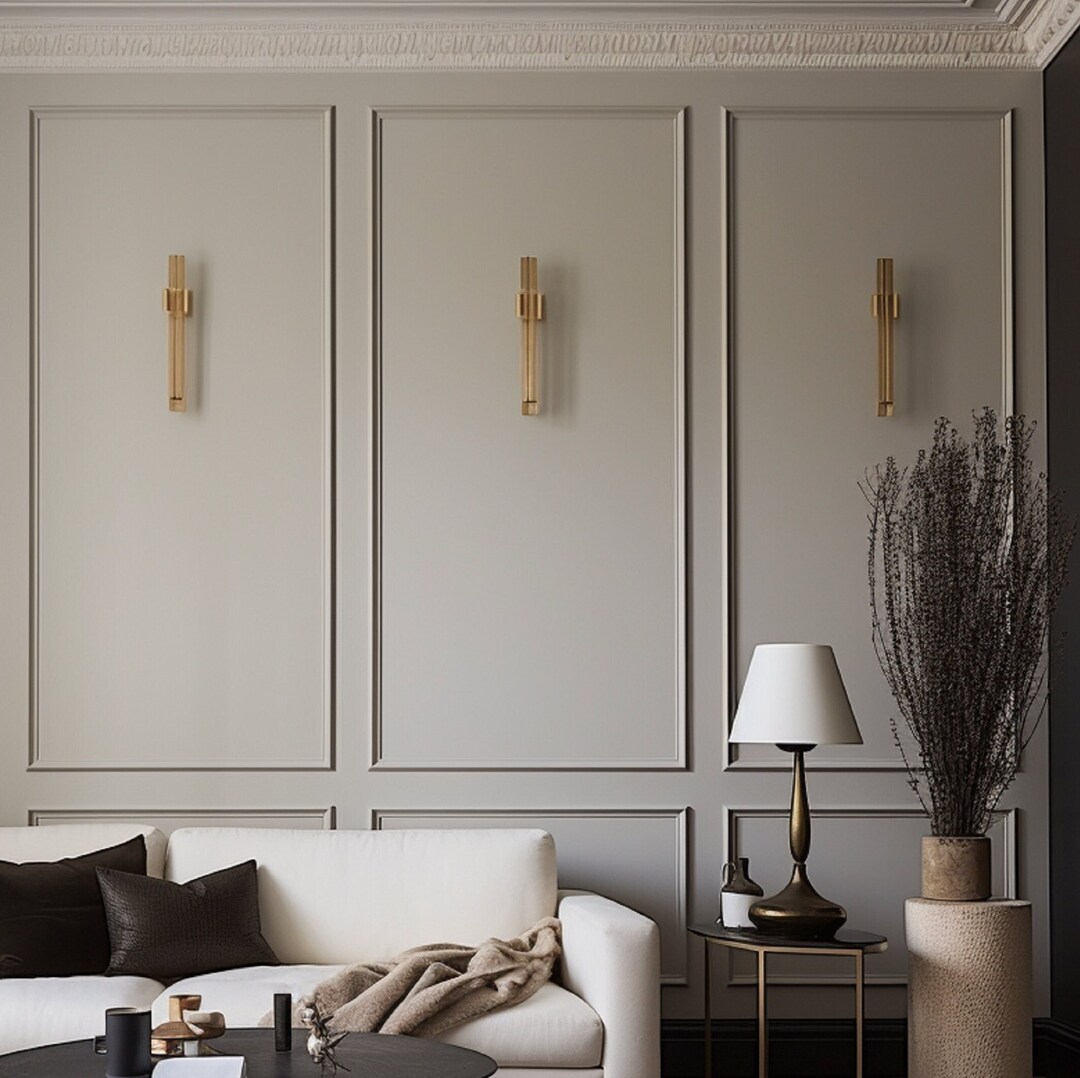 Accent Wall Kit - Wainscoting Paneling Kit -easy-install- Pre-cut ...