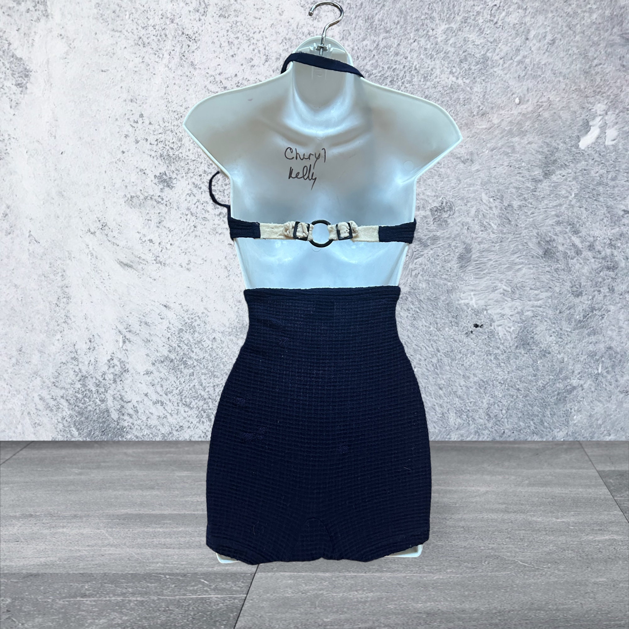 1930s Navy Waffle Weave Wool Swimsuit From Frankfurt - Etsy