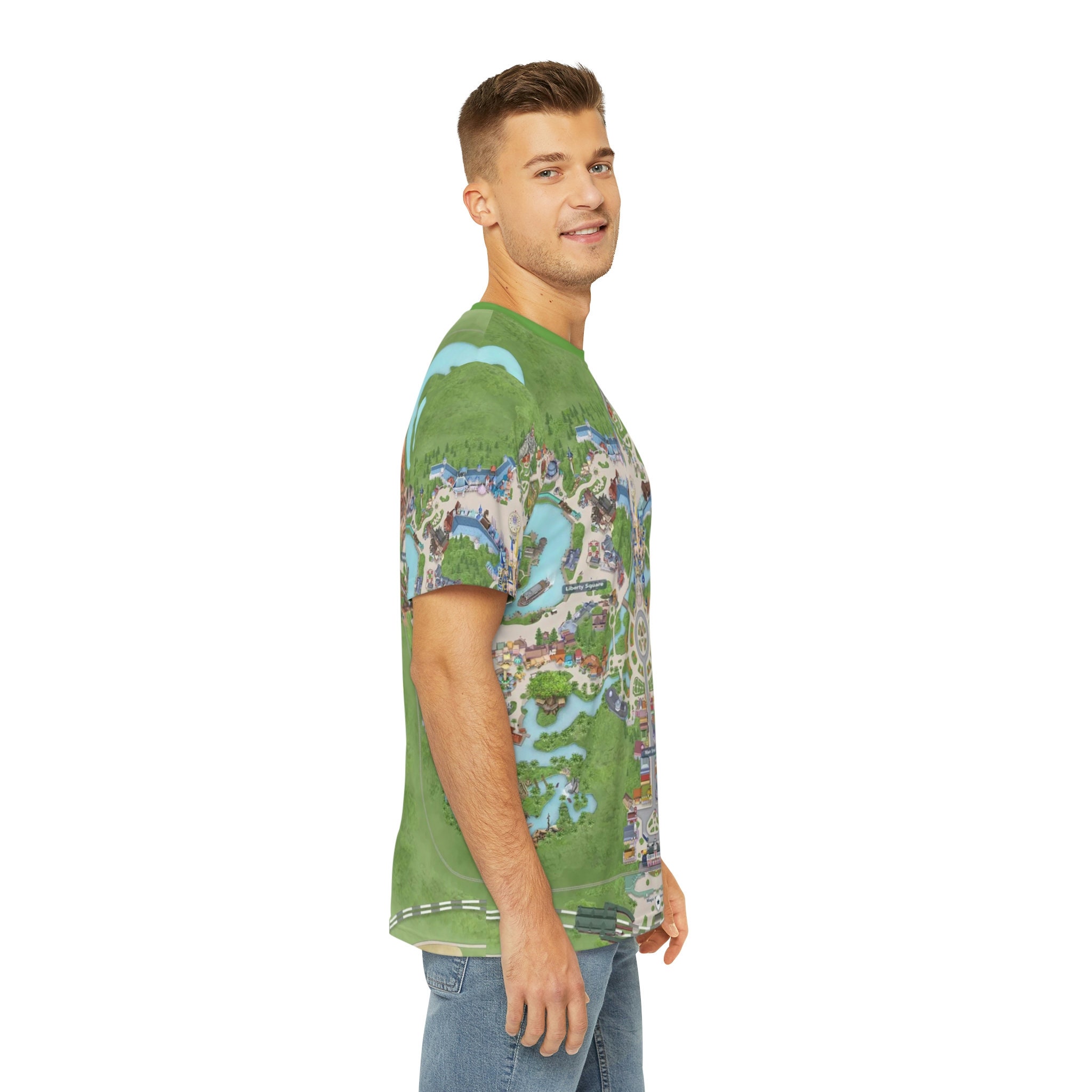 Disney's Magic Kingdom Map Unisex Polyester Graphic Tee Shirt Runs ...