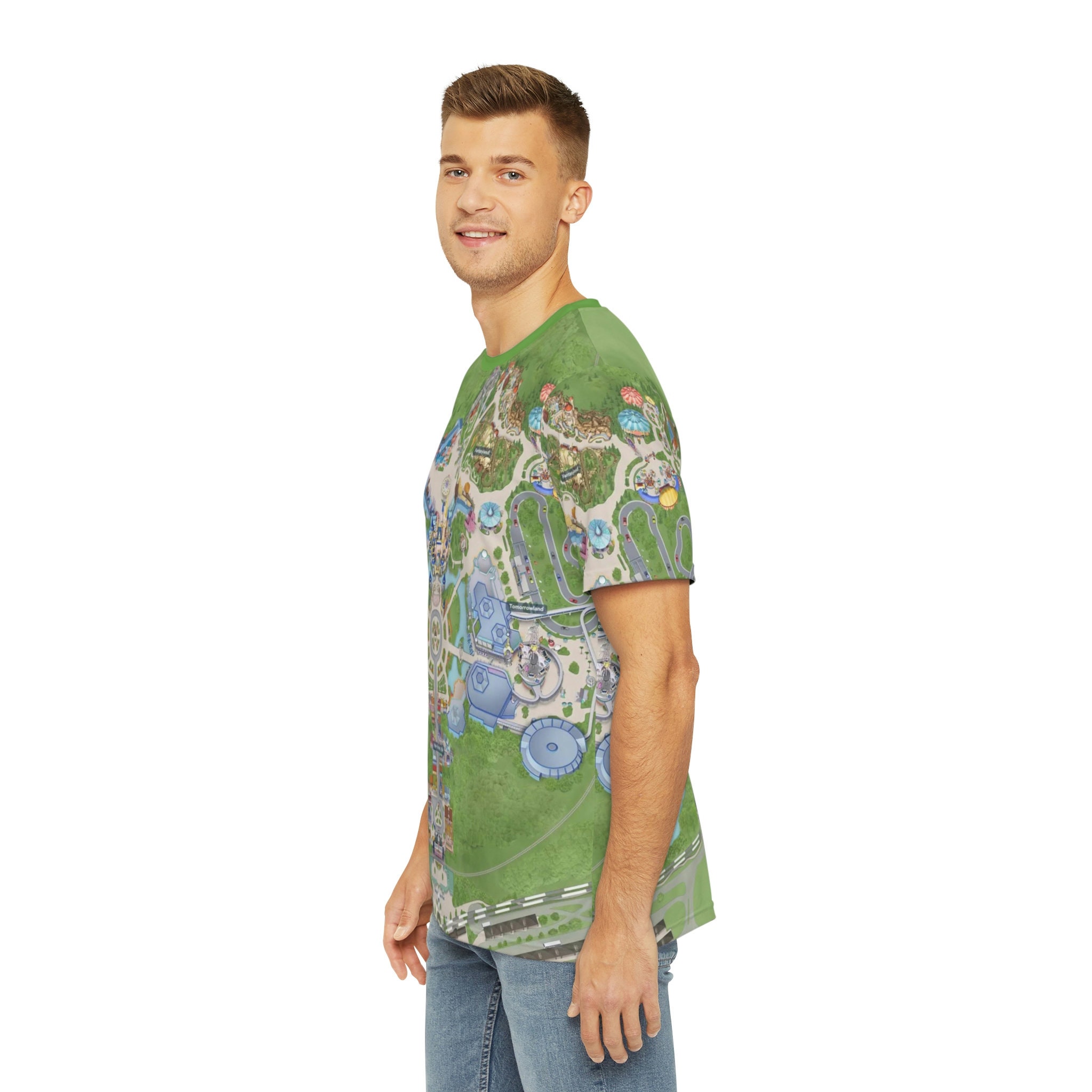 Disney's Magic Kingdom Map Unisex Polyester Graphic Tee Shirt Runs ...