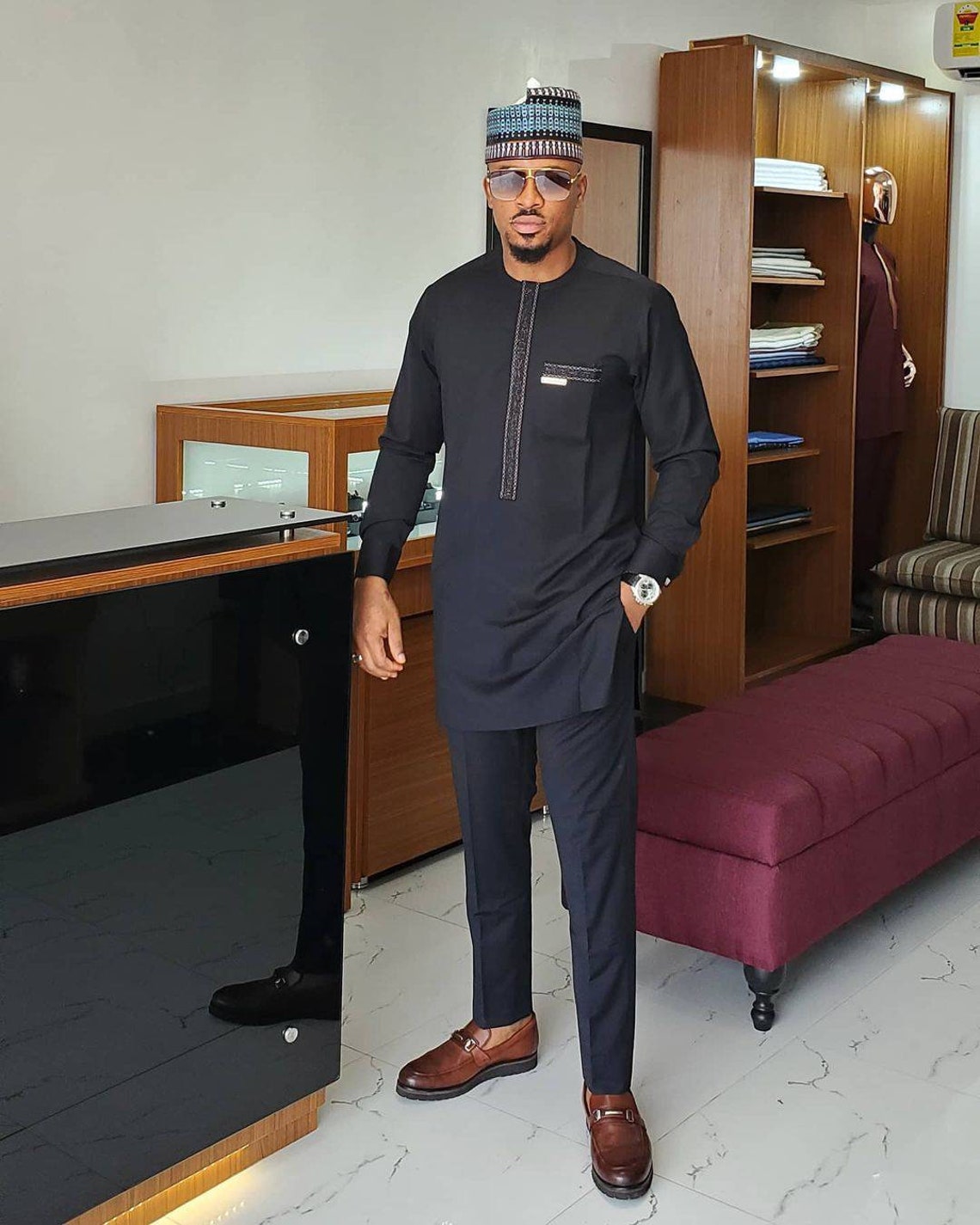 African Senator Suit, Men's Kaftan, African Wedding Suit, African Men's ...