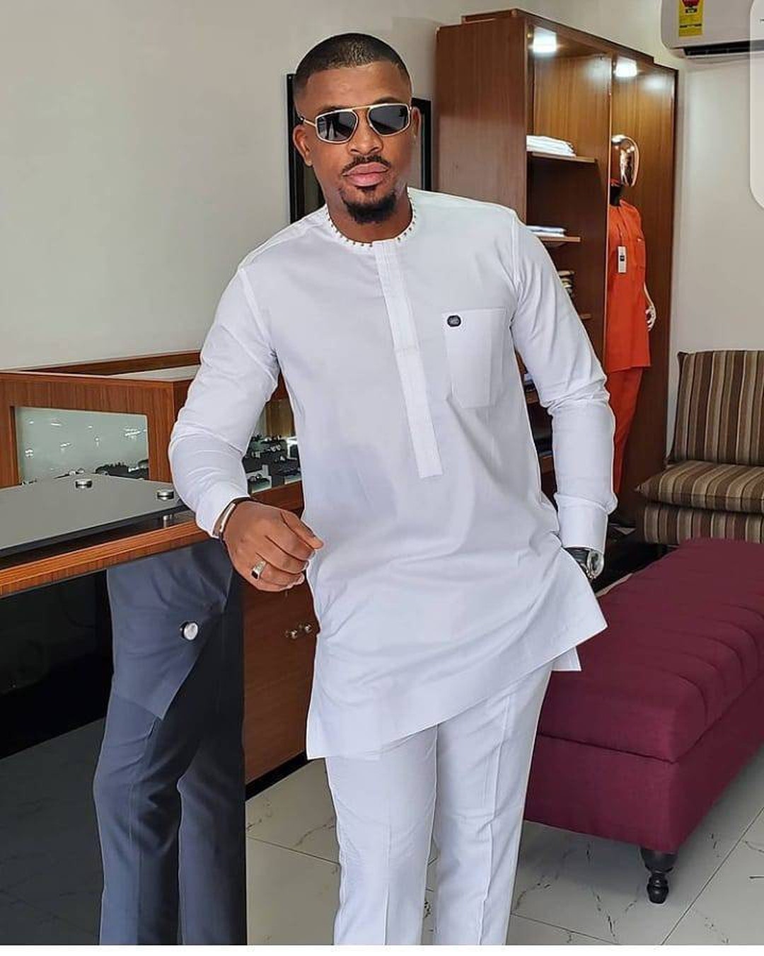 African Wedding Suit, African Men's Wear, African Men's Suit, White ...