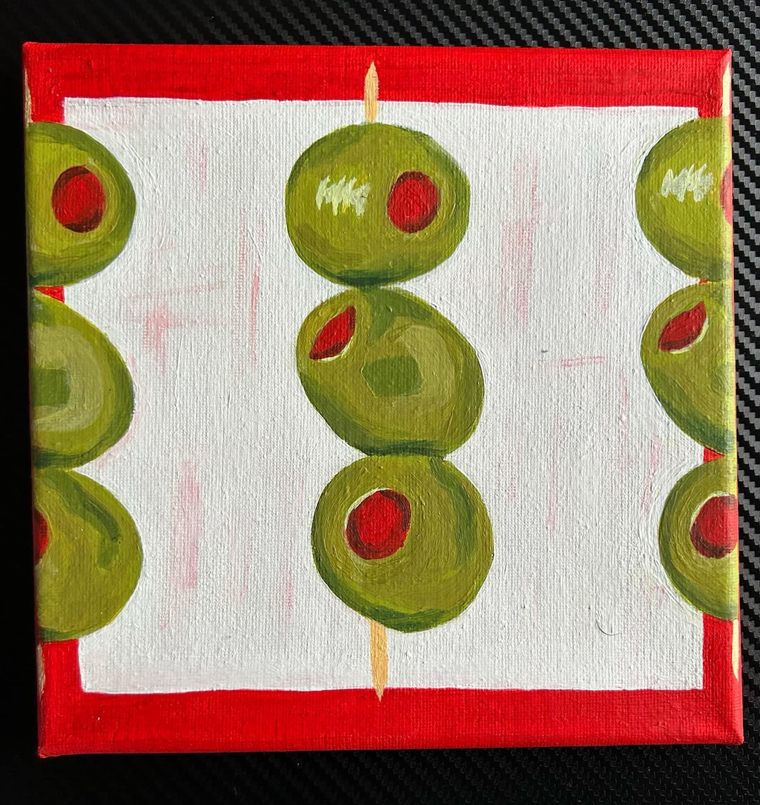 Handmade Stylish Olive Painting - Original Art for Kitchen or Dining ...