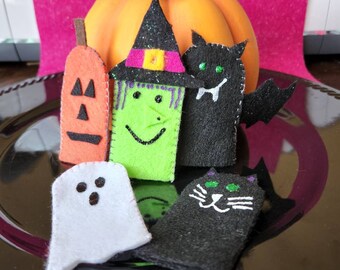 Halloween Felt Finger Puppets Set of 5 or Set of 10 - Etsy