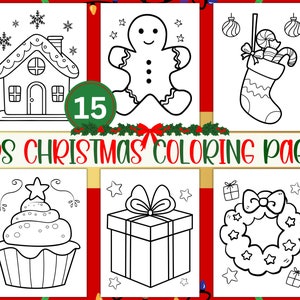 Kids Christmas Coloring Pages, Christmas Activity, 15 Printable ...