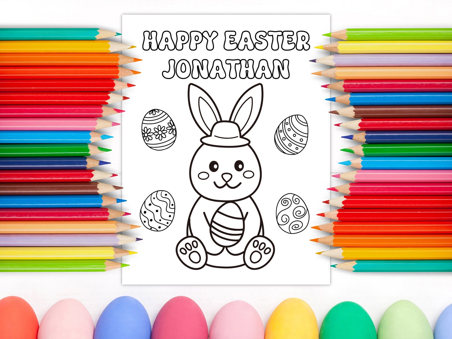 Personalized Easter Coloring Pages, Printable Easter Coloring Pages ...