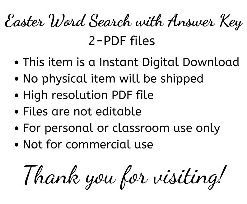 Easter Word Search, Printable Easter Game, Easter Word Search for Kids ...