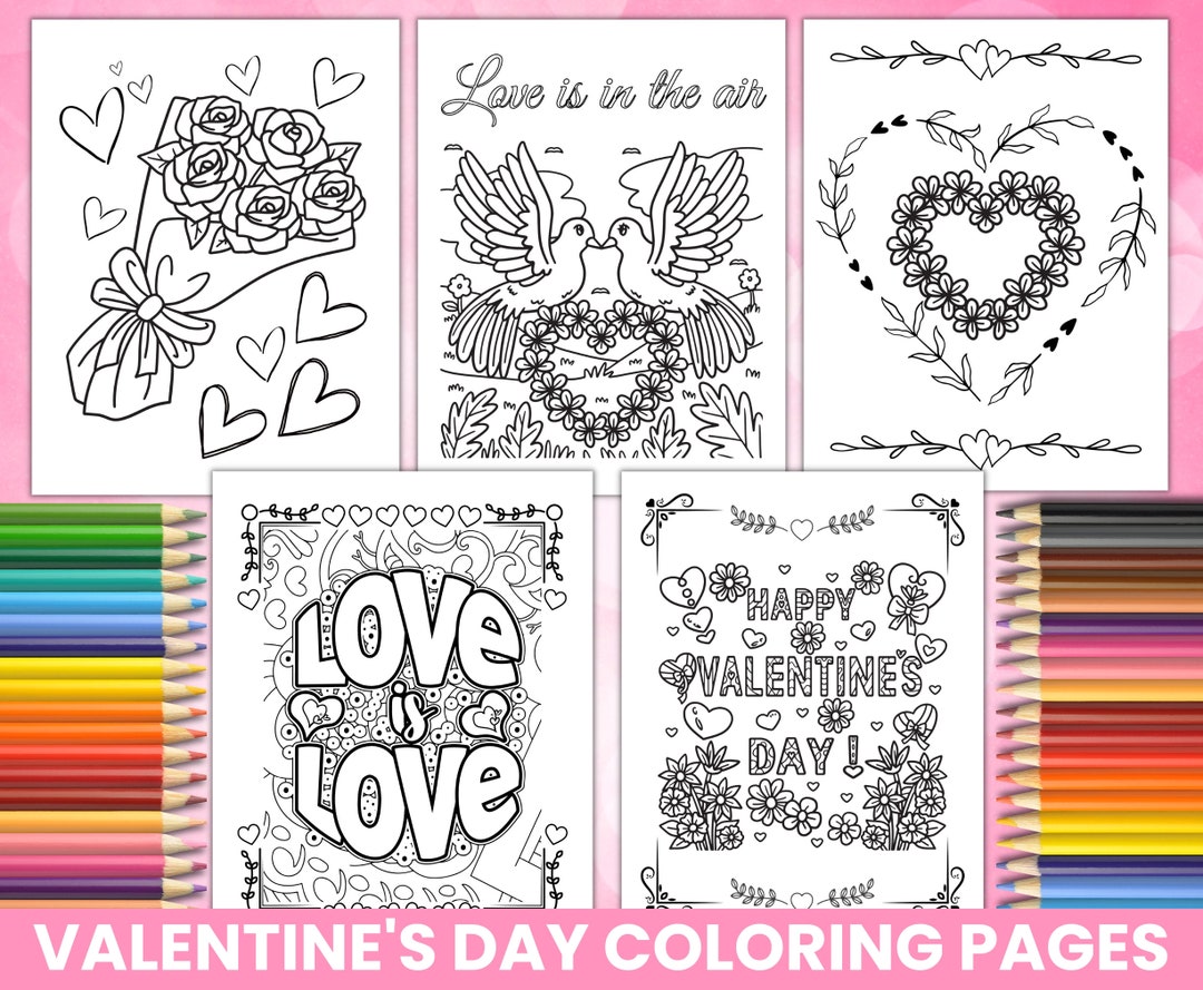 Valentine's Day Coloring Pages, Printable Valentine Coloring Pages ...