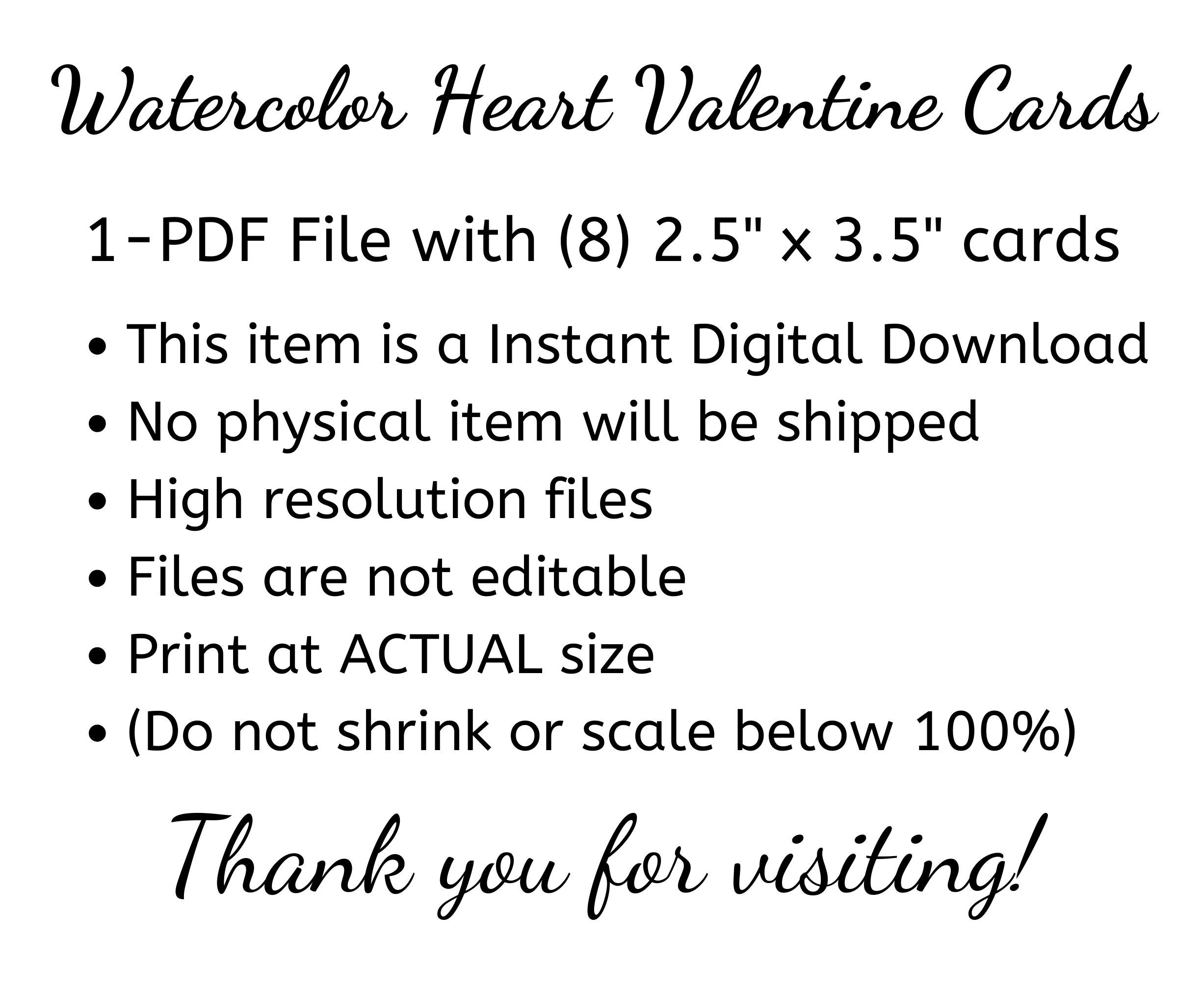 Heart Valentine's Day Cards, Printable Valentine Cards, Classroom ...