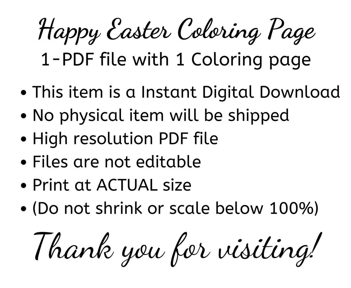 Happy Easter Coloring Page, Printable Easter Coloring Pages, Easter Egg ...