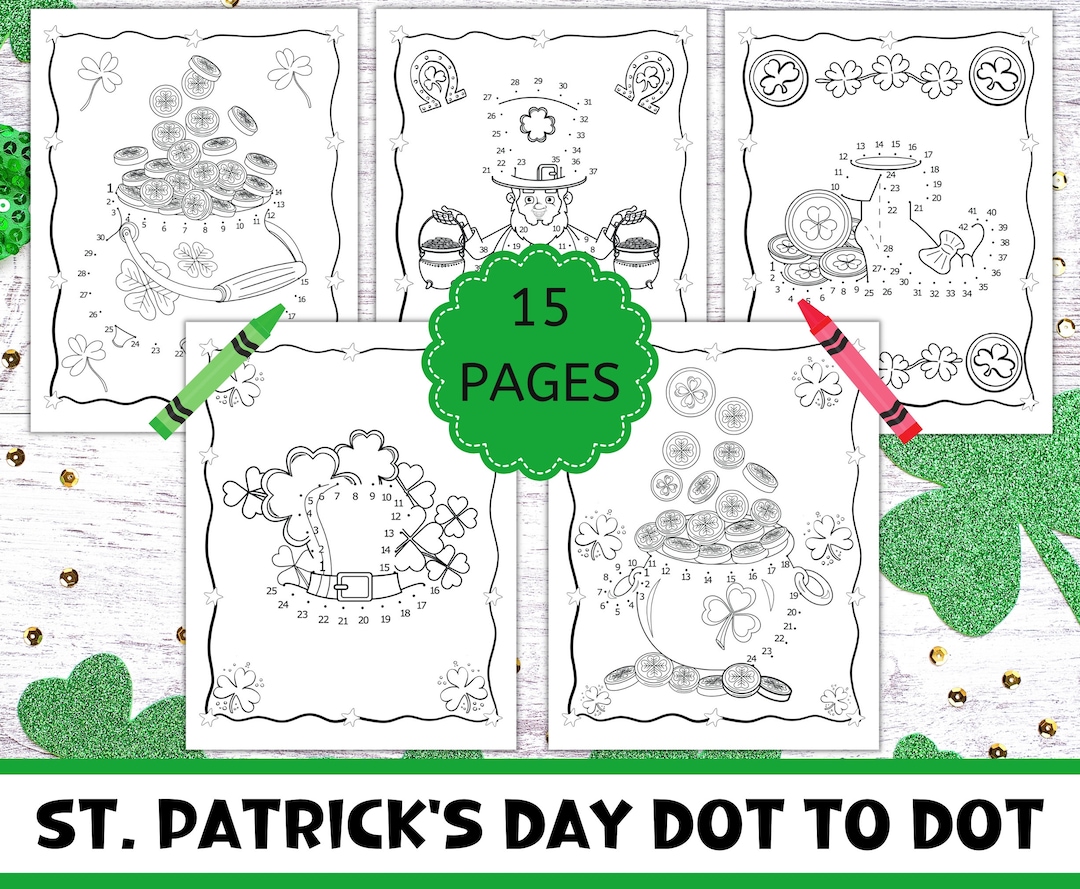 St. Patrick's Day Dot to Dot Coloring Pages for Kids, St. Patrick's Day ...