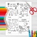 Farm Animal Coloring Valentine's Day Cards, Printable Valentine's Day ...