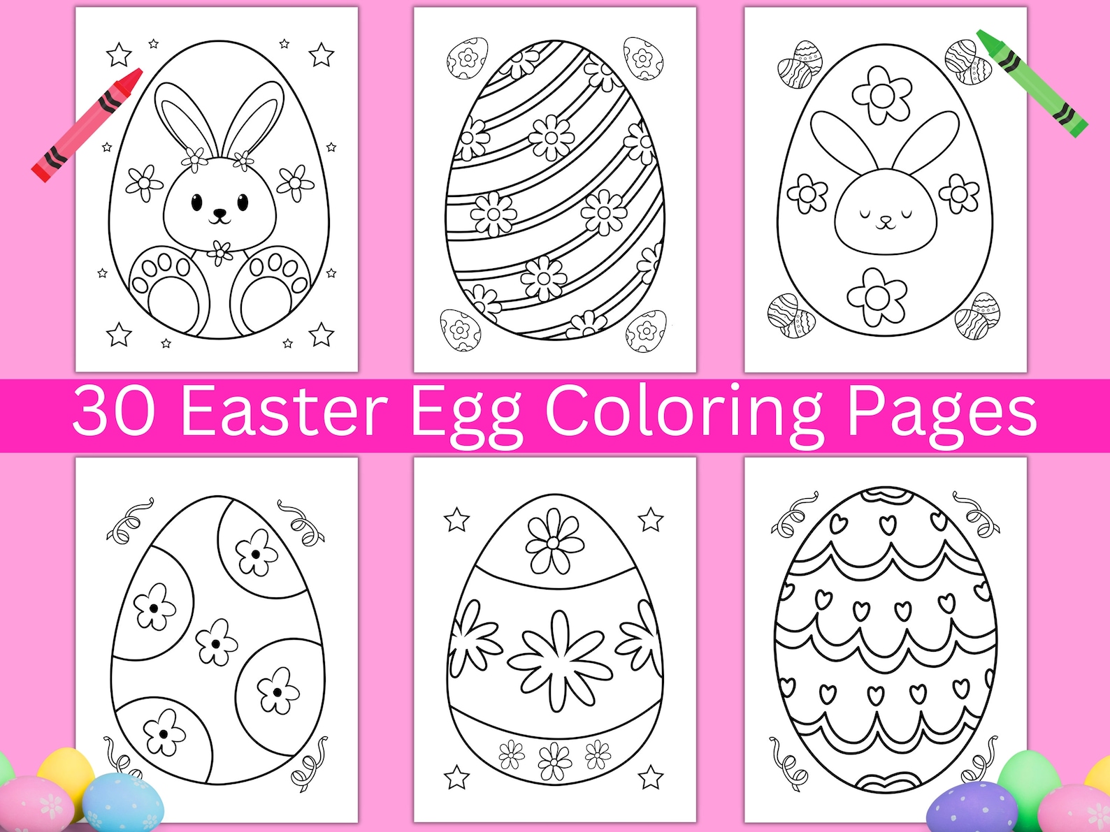 30 Easter Egg Coloring Pages for Kids, Printable Easter Coloring Pages ...