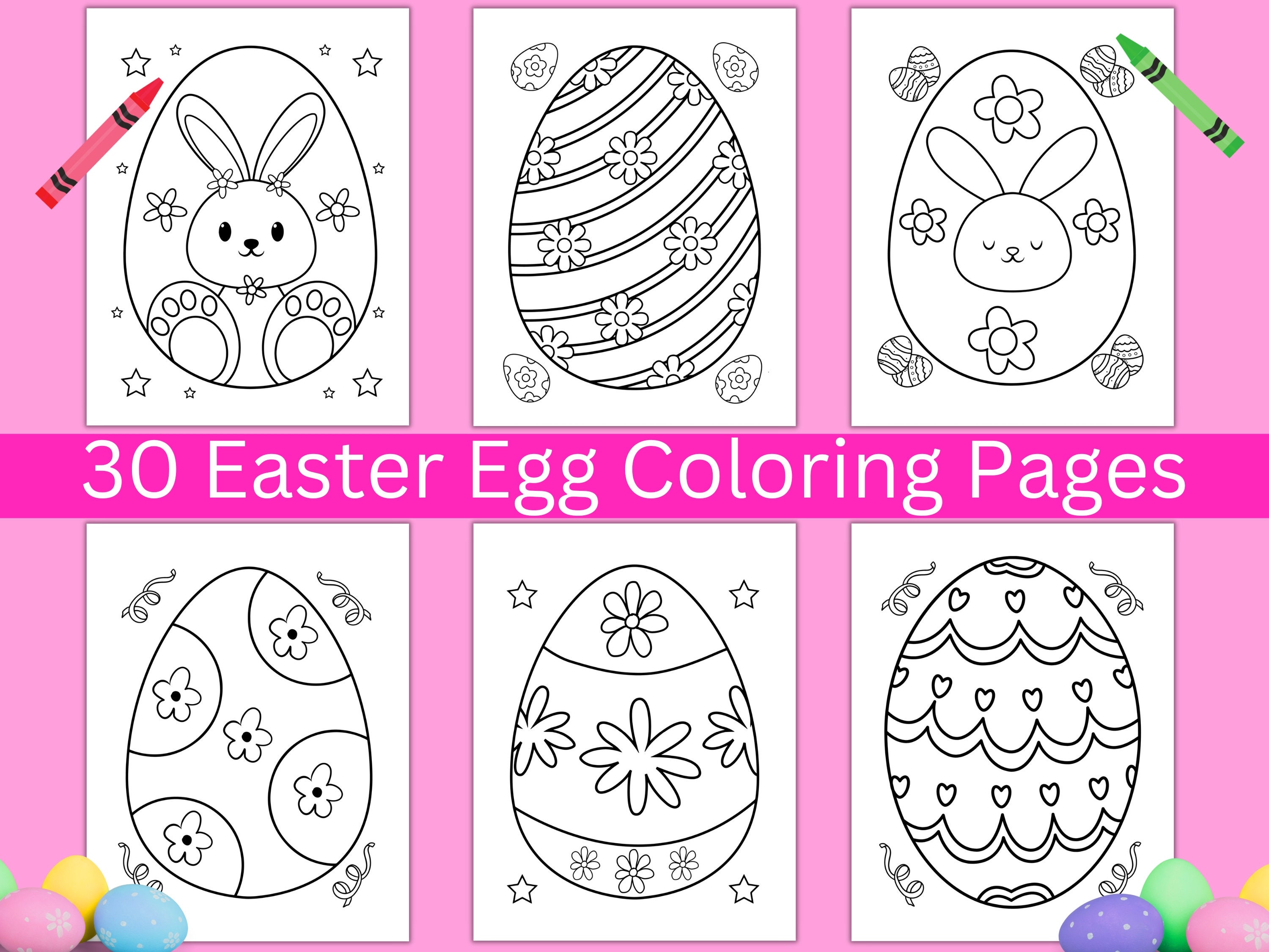 30 Easter Egg Coloring Pages for Kids, Printable Easter Coloring Pages ...