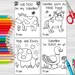 Farm Animal Valentine's Day Coloring Cards, Classroom Valentines, DIY ...
