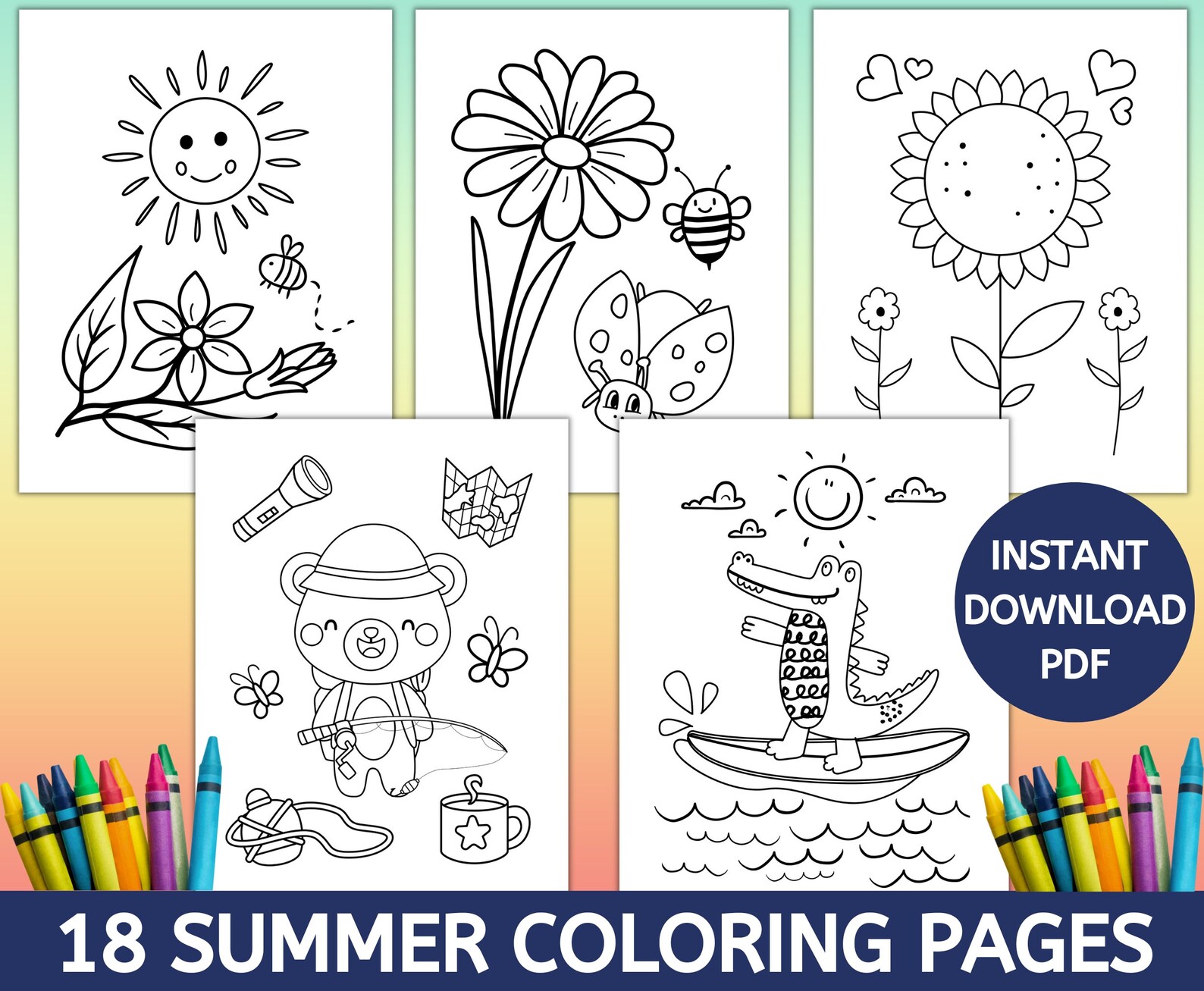 Summer Coloring Pages, 18 Printable Summer Coloring Pages for Kids ...