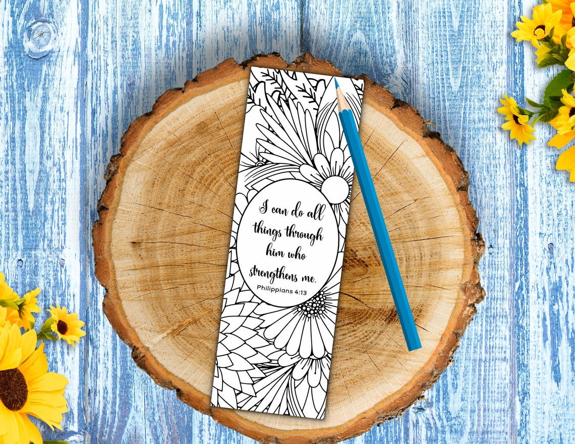 Coloring Bible Verse Bookmarks Set of 4, Printable Coloring Bible ...