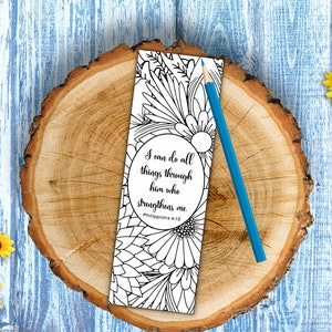 Coloring Bible Verse Bookmarks Set of 4, Printable Coloring Bible ...