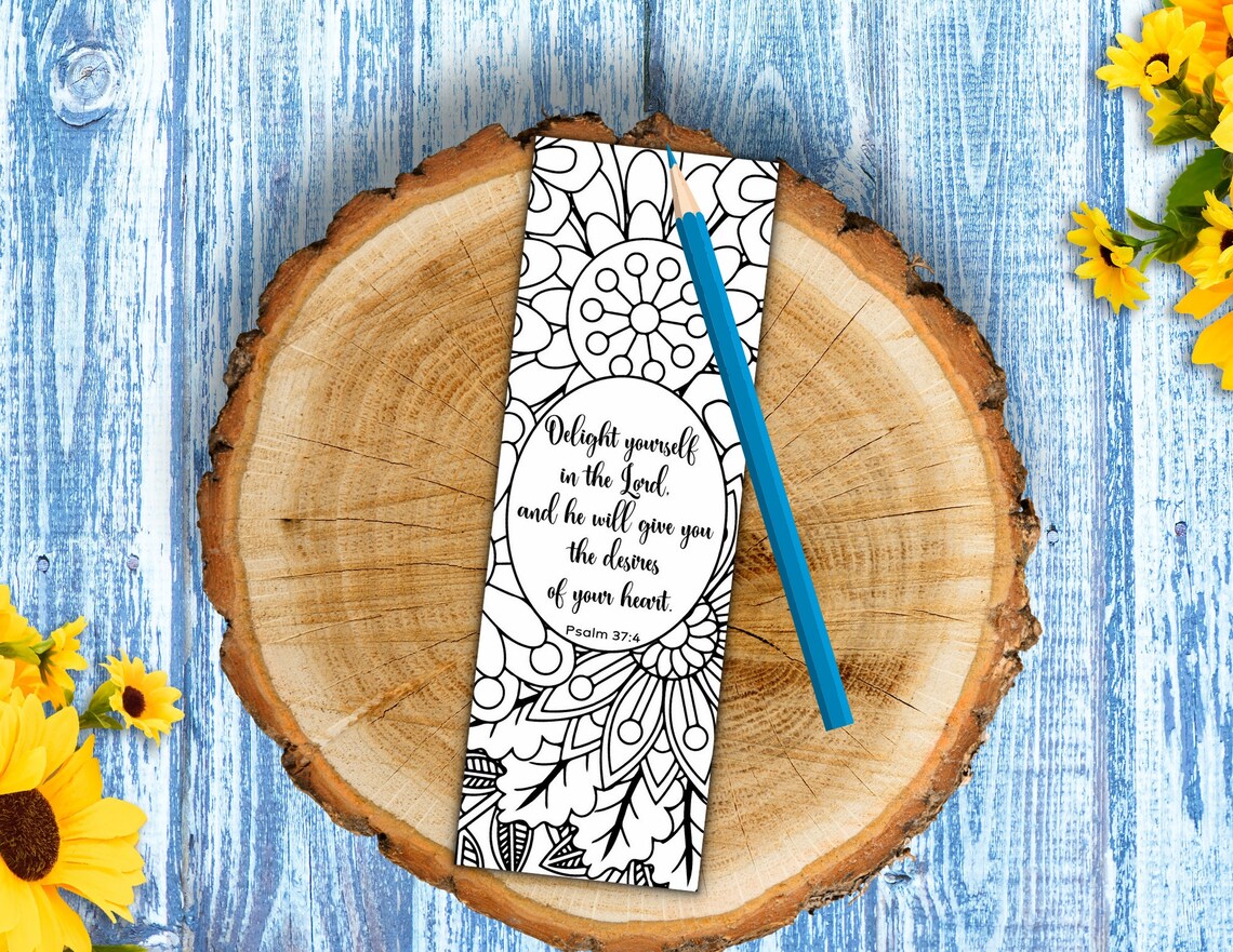 Coloring Bible Verse Bookmarks Set of 4, Printable Coloring Bible ...