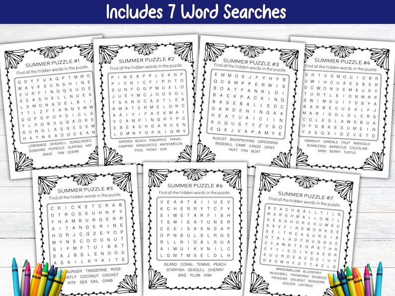 50 Page Printable Summer Activity Bundle for Kids, Summer Camp Activity ...