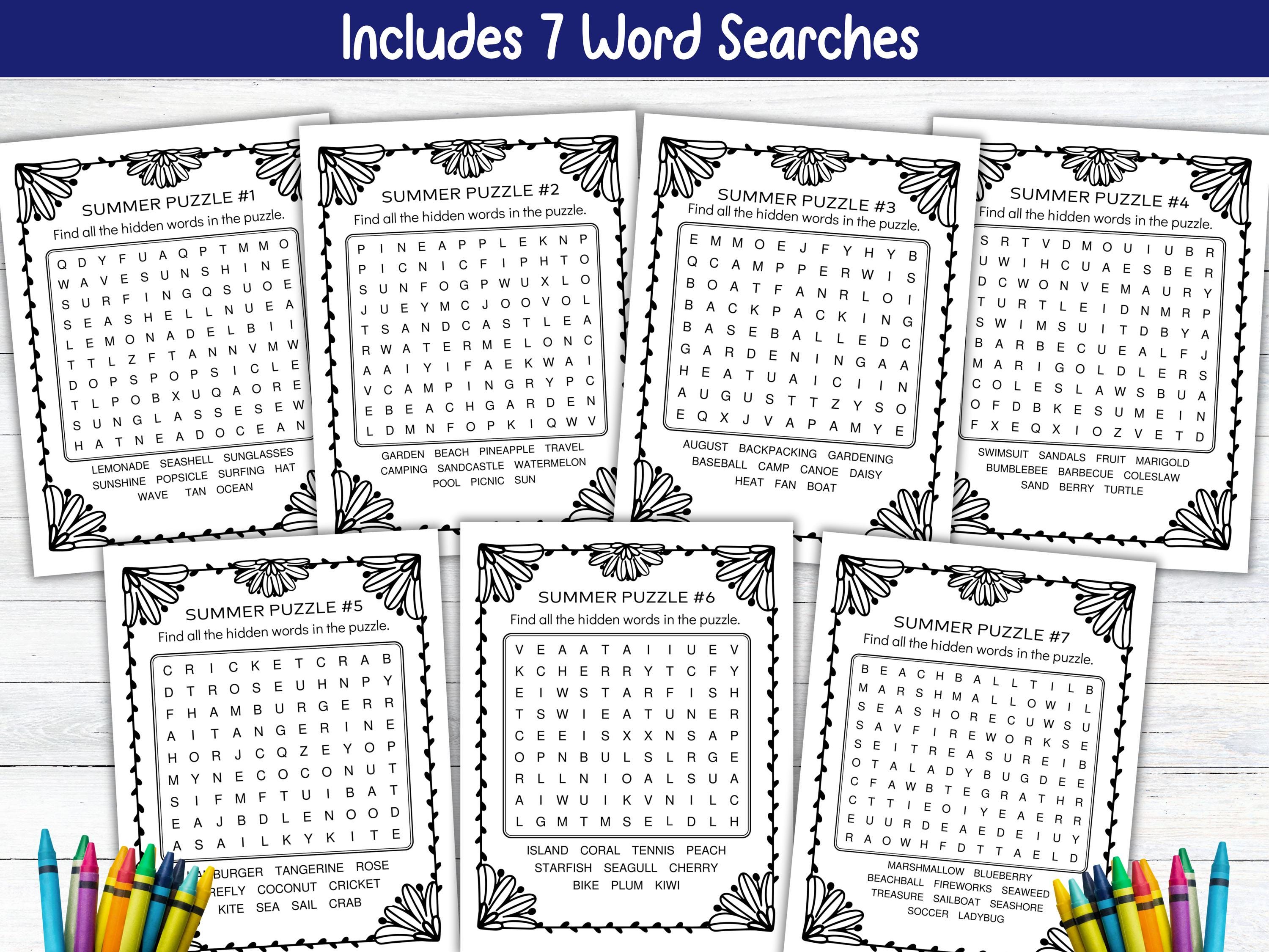 50 Page Printable Summer Activity Bundle for Kids, Summer Camp Activity ...
