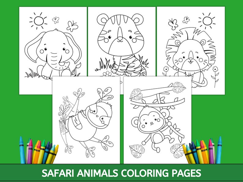 Safari Animals Coloring Pages, 10 Printable Safari Coloring Pages for ...