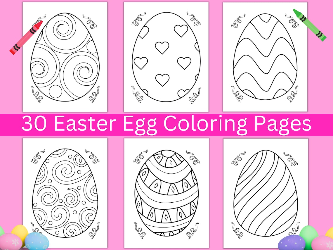 30 Easter Egg Coloring Pages for Kids, Printable Easter Coloring Pages ...