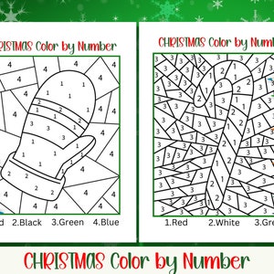 Christmas Color by Number, Kids Christmas Coloring Pages, Christmas ...