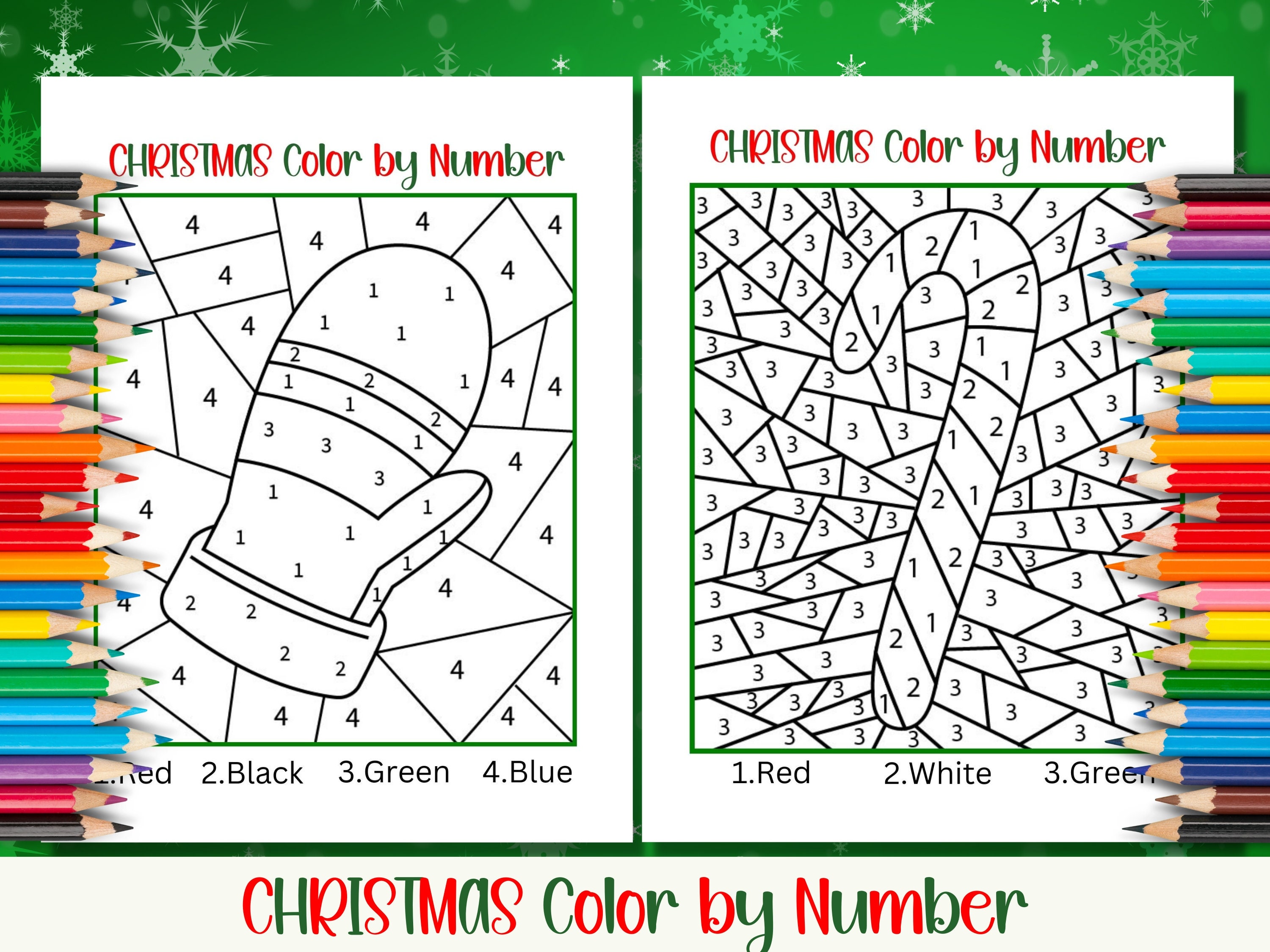Christmas Color by Number, Kids Christmas Coloring Pages, Christmas ...