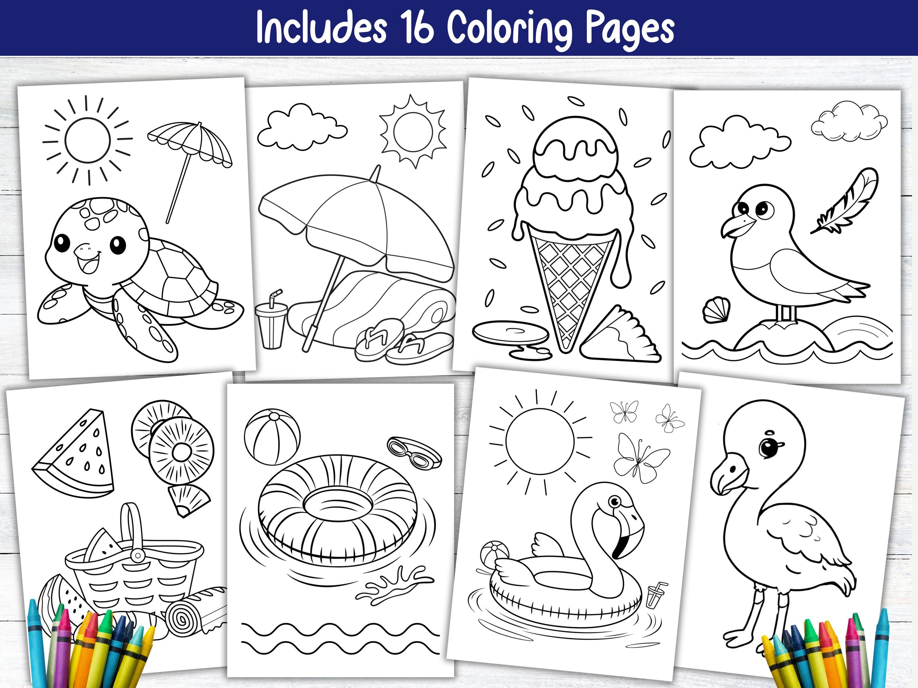 50 Page Printable Summer Activity Bundle for Kids, Summer Camp Activity ...