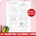 Valentine Coloring Cards, Printable Valentine's Day Coloring Cards ...
