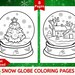 Snow Globe Coloring Pages, Christmas Coloring Pages, Christmas Activity ...