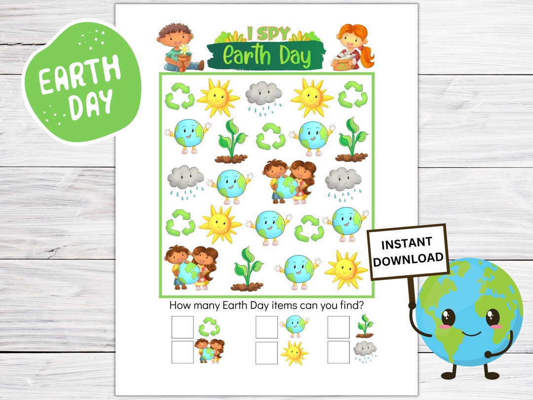 I Spy Earth Day, Printable I Spy Game, Earth Day Party Game, Look and ...