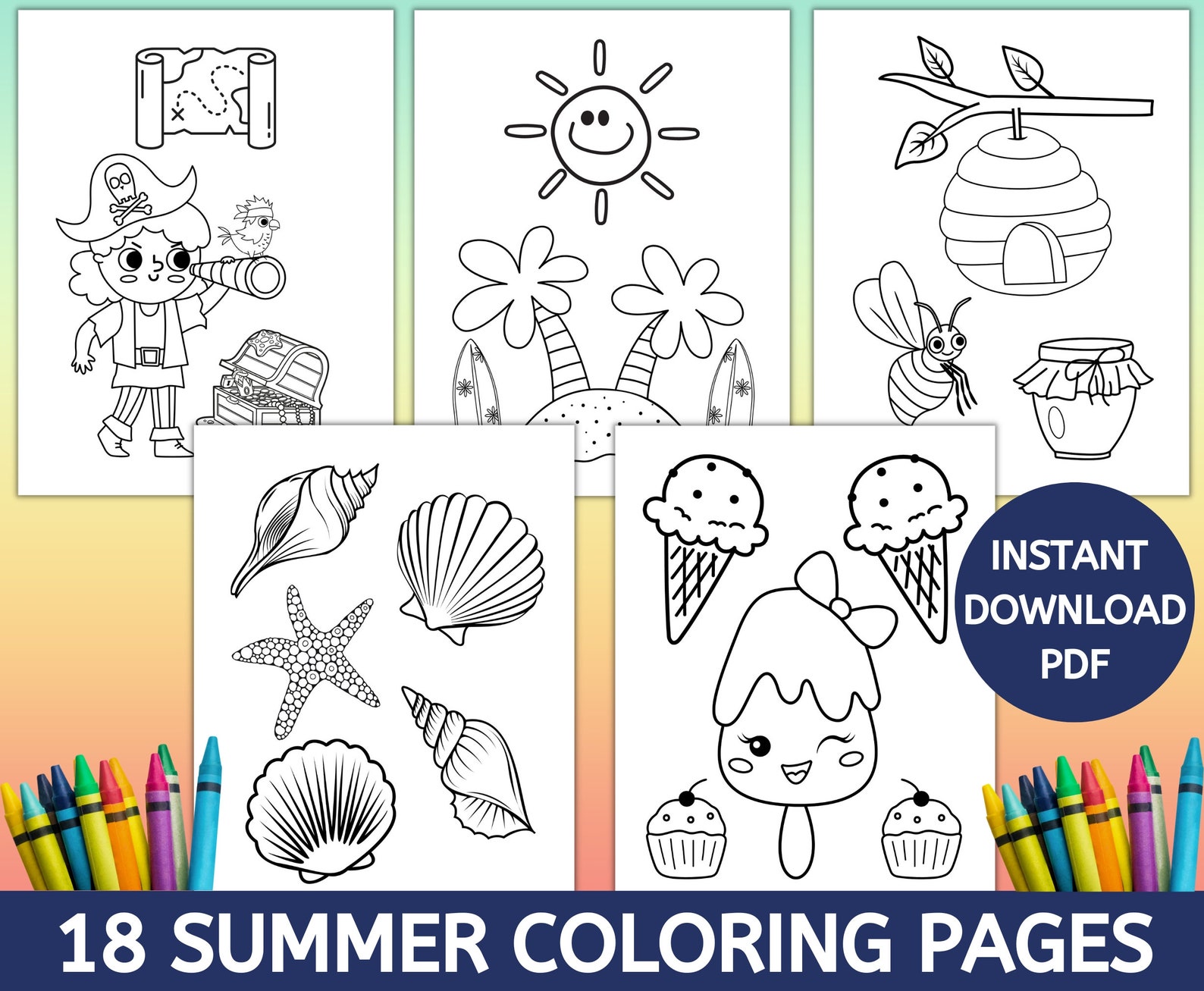 Summer Coloring Pages, 18 Printable Summer Coloring Pages for Kids ...