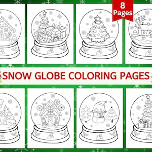 Snow Globe Coloring Pages, Christmas Coloring Pages, Christmas Activity ...