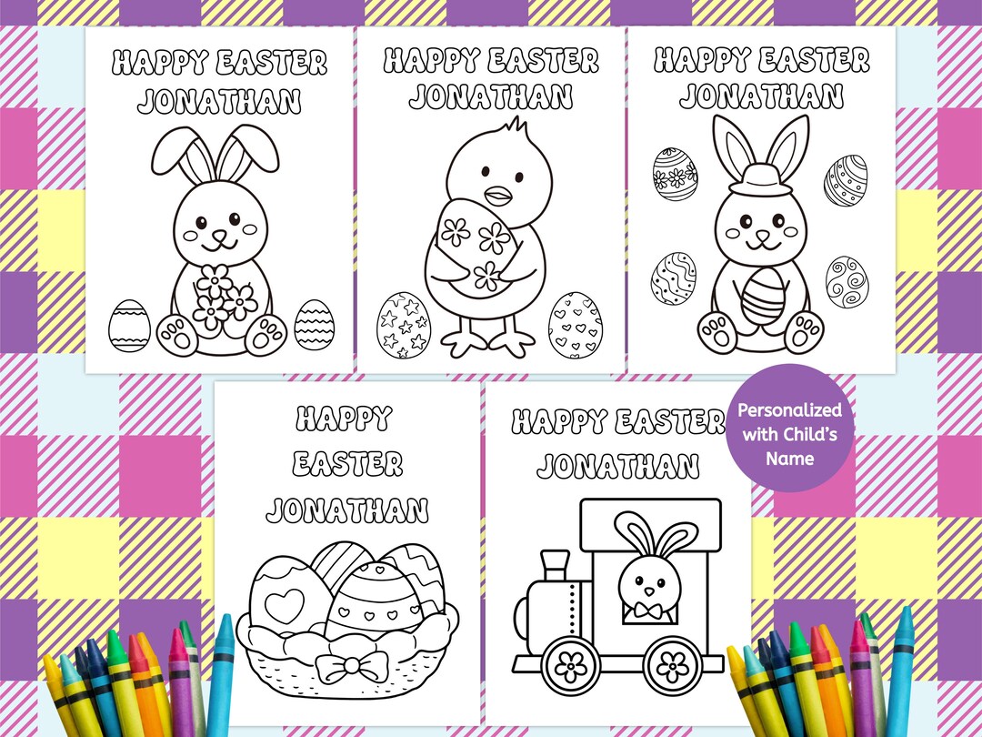 Personalized Easter Coloring Pages, Printable Easter Coloring Pages ...