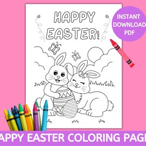 Happy Easter Coloring Pages for Kids, Printable Easter Coloring Pages ...