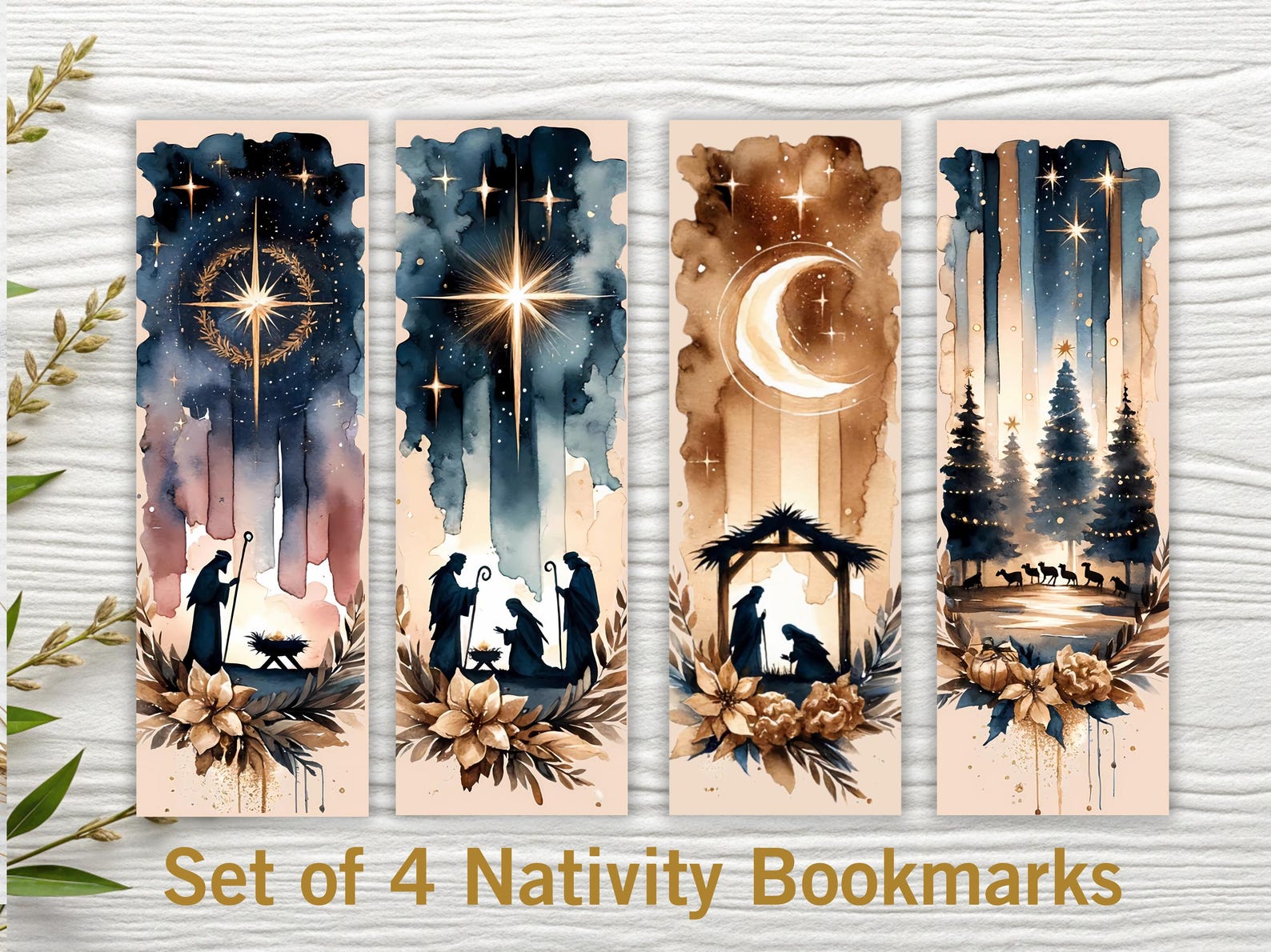 Nativity Bookmarks, Birth of Jesus Holy Night Bookmarks, Three Wise Men ...