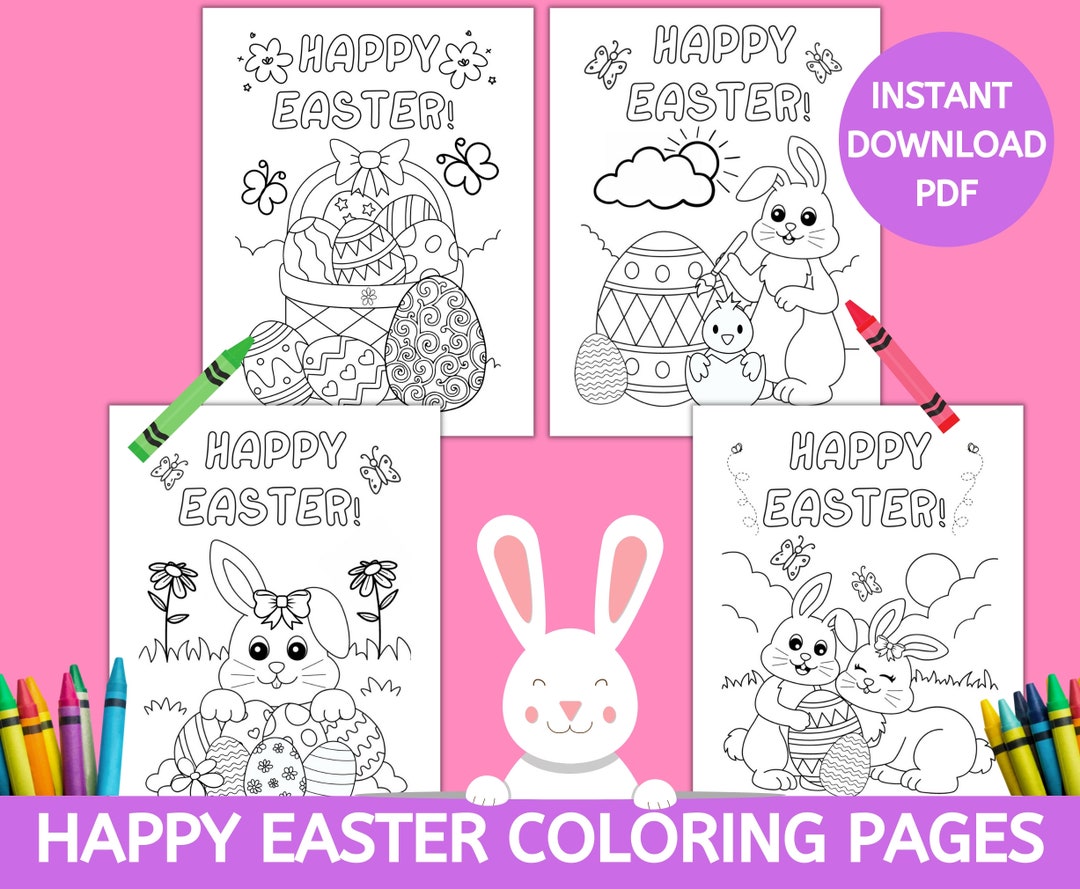 Easter Coloring Pages, Printable Easter Bunny Coloring Sheets for Kids ...