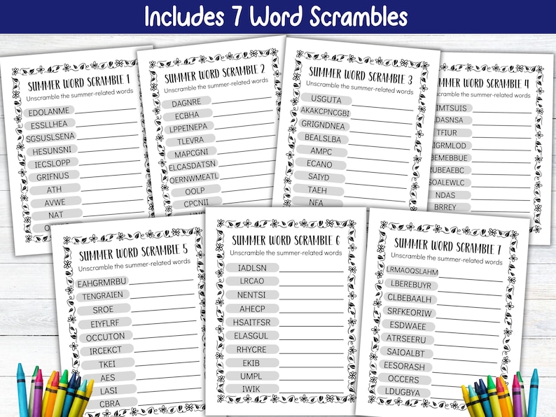 50 Page Printable Summer Activity Bundle for Kids, Summer Camp Activity ...